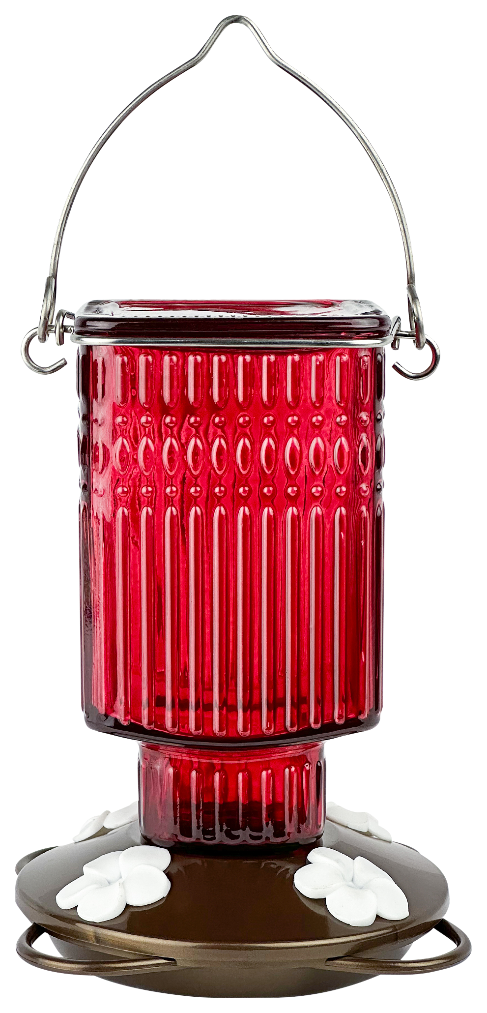 Nature's Way Crimson Carnation Antique Glass Gravity Hummingbird Feeder ...